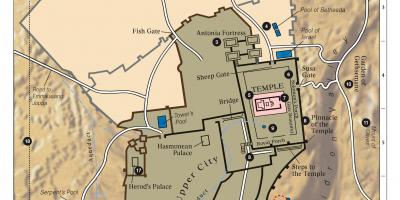 Jerusalén mapa Mapas de Jerusalén (Israel) - Antiguo